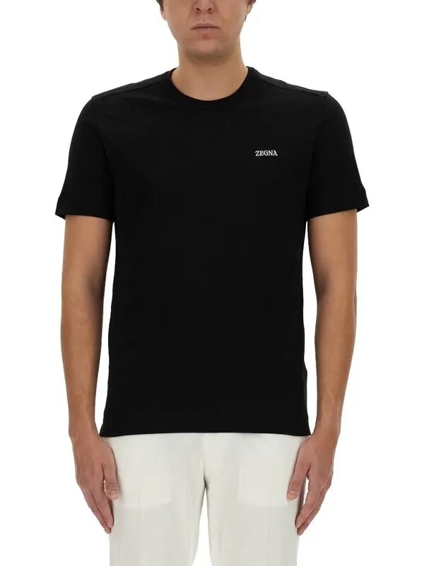 Zegna T-shirt With Logo - Black