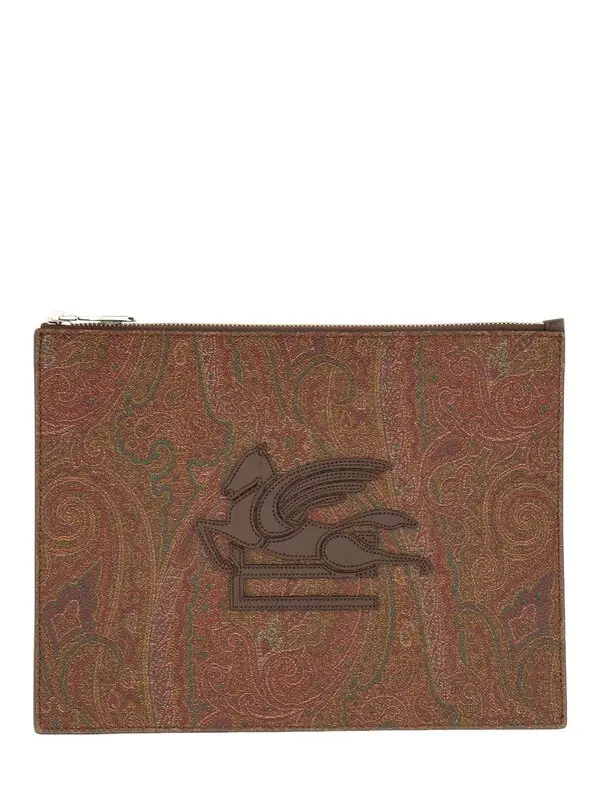Etro Essential Paisley Pouch - Brown
