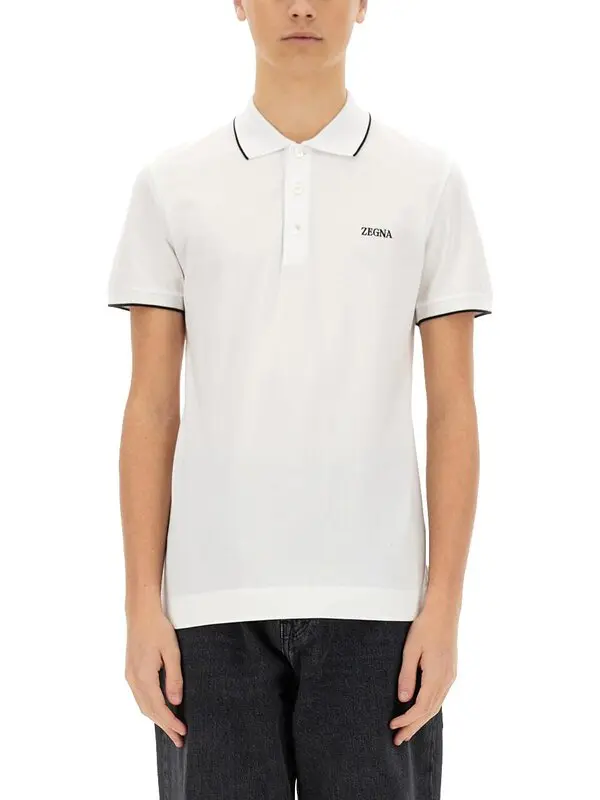 Zegna Polo With Logo - White