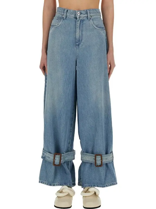 JW Anderson Wide Fit Jeans With Buckle - Denim