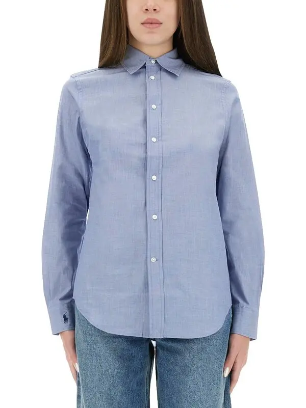 Polo Ralph Lauren Shirt With Embroidered Logo - Baby Blue