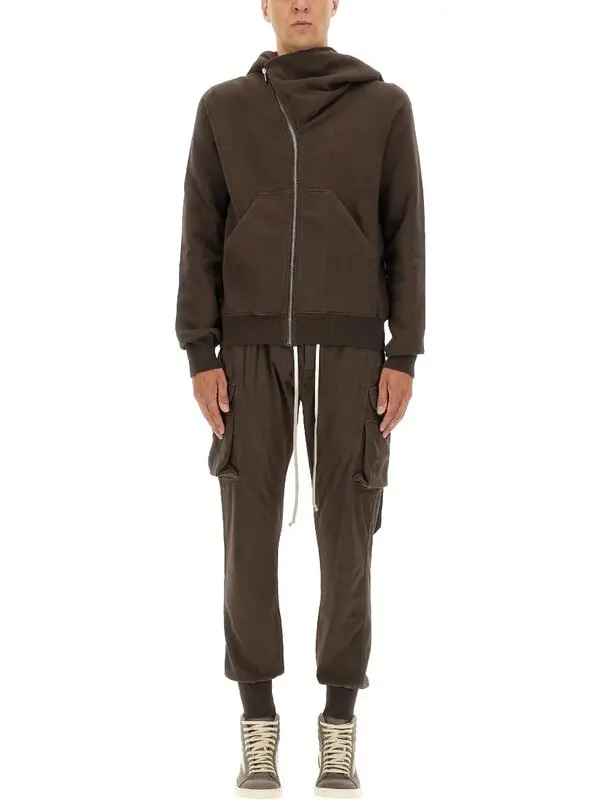Rick Owens Asymmetrical Zipper Sweatshirt - Brown