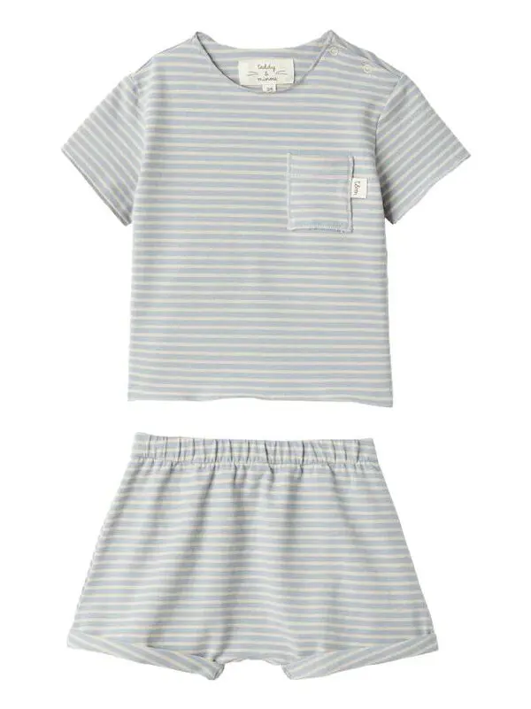 TEDDY & MINOU T-shirt And Shorts Set - Blue
