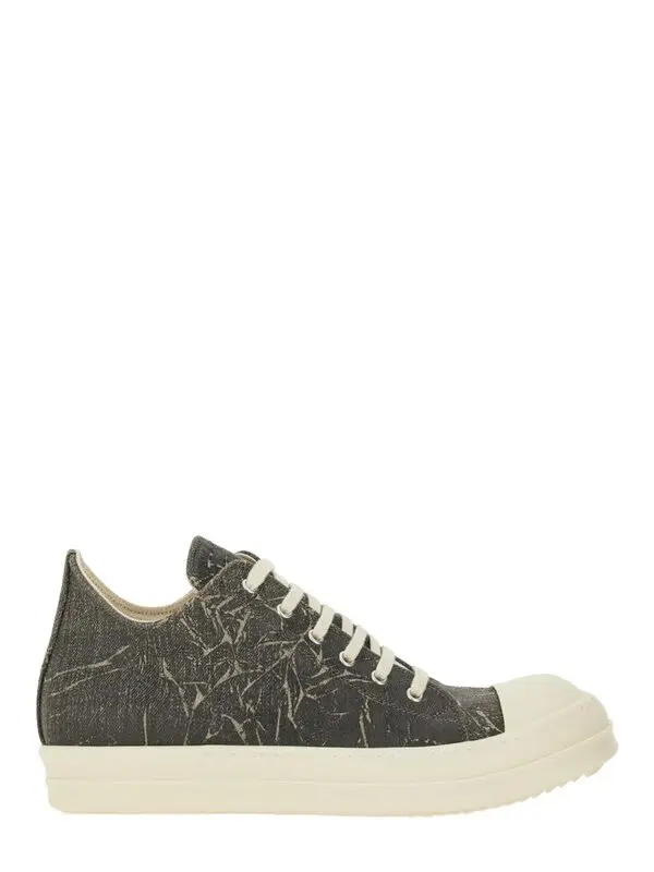 Rick Owens Canvas Low Top Sneakers - Black