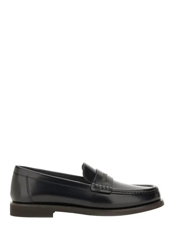 Brunello Cucinelli Smooth Leather Loafer - Black