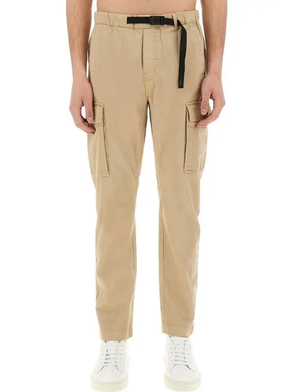 Woolrich Cargo Trousers With Belt - Beige