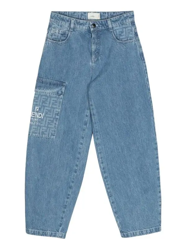 Fendi Washed Denim Pants - Blue