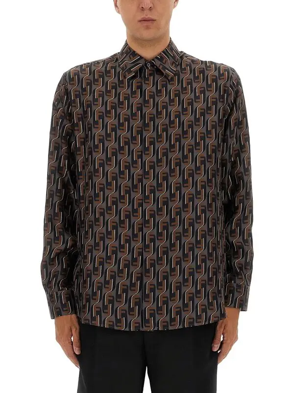 Fendi Printed Silk Shirt - Blue