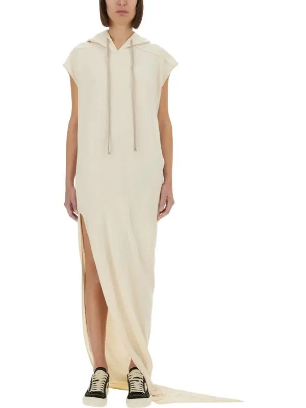 Rick Owens Long Hooded Dress - Ivory