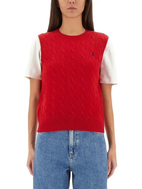 Polo Ralph Lauren Regular Fit Braid Vest - Red