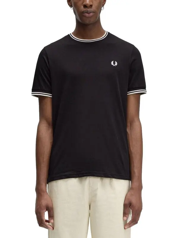 Fred Perry Double Stripe T-shirt - Black
