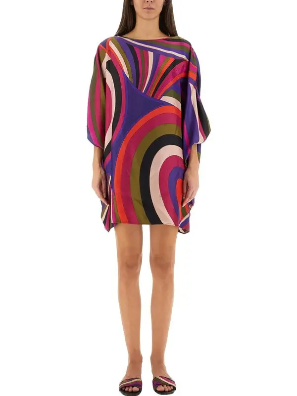 Emilio Pucci Iris Print Midi Dress - Multicolour