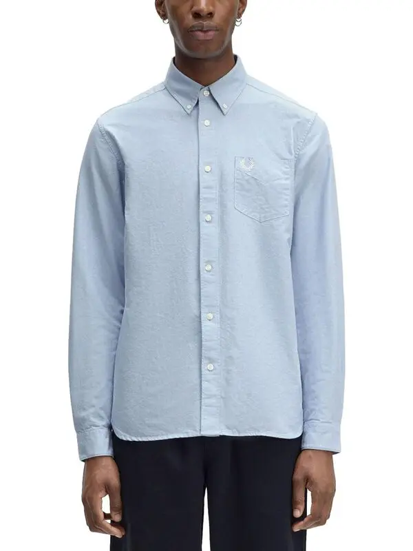 Fred Perry Cotton Oxford Shirt - Baby Blue