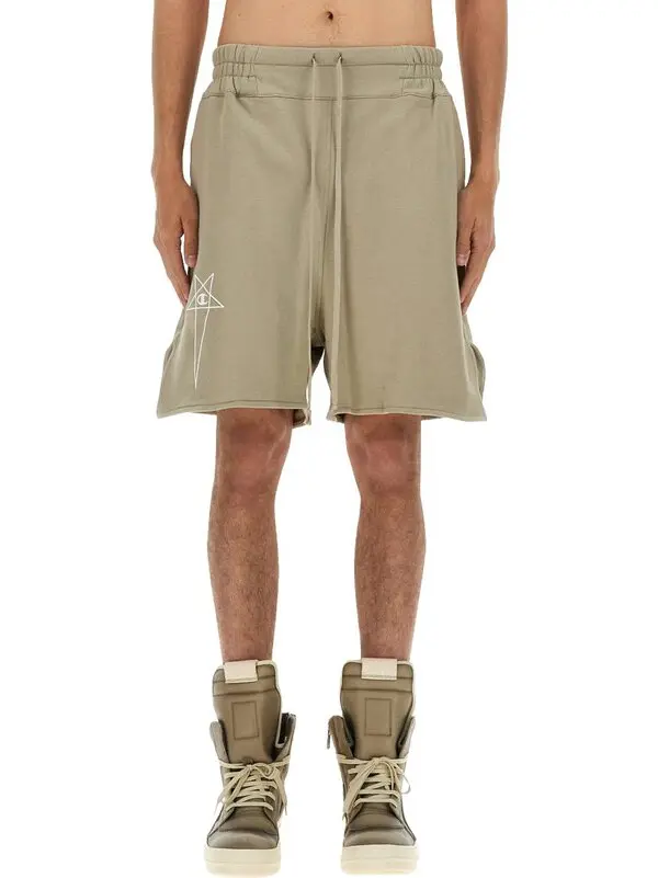 CHAMPION X RICK OWENS Cotton Shorts - Beige