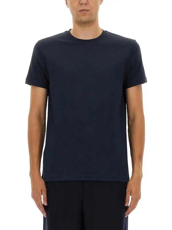 Giorgio Armani Crewneck Cotton T-shirt - Blue