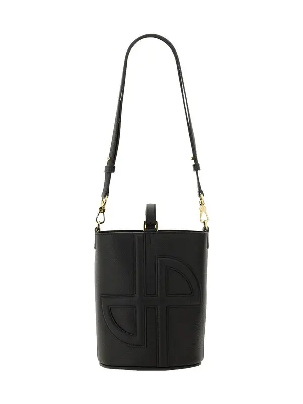 Patou Leather Bucket Bag - Black