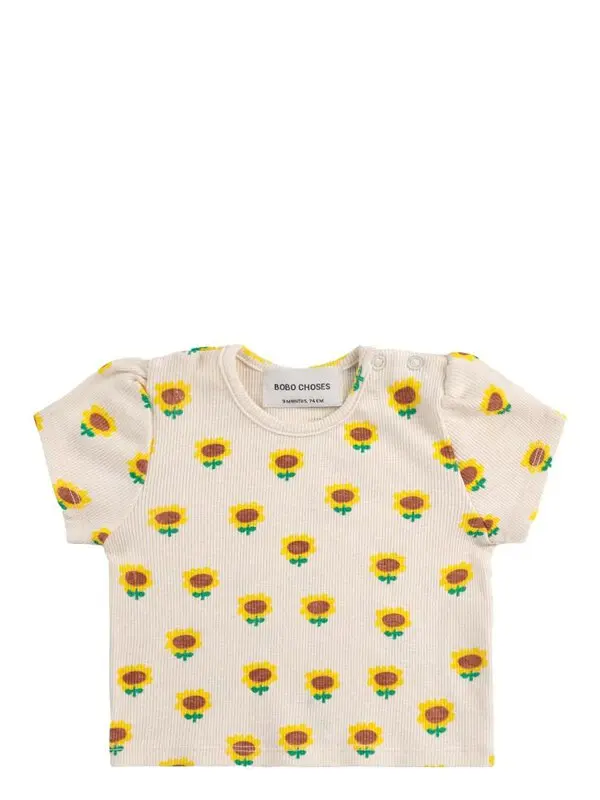 BOBO CHOSES Sunflower Print T-shirt - Beige