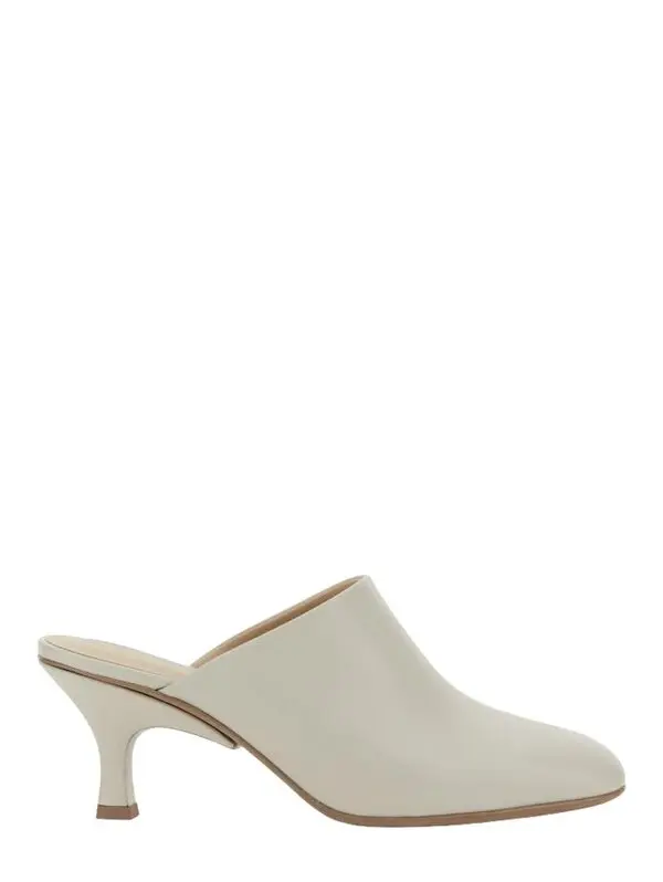 TOD'S Leather Mules - White