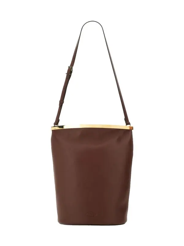 TOD'S Small Leather Bucket Bag - Brown