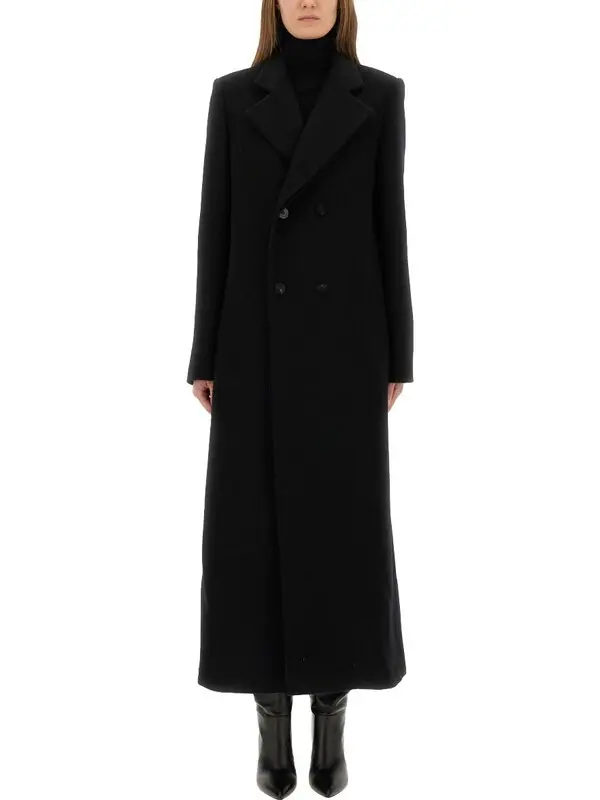 ZONA20 MILANO Double-breasted Wool-blend Coat - Black