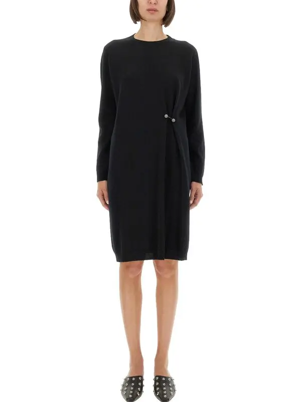 Fabiana Filippi Knit Dress With Brooch - Black