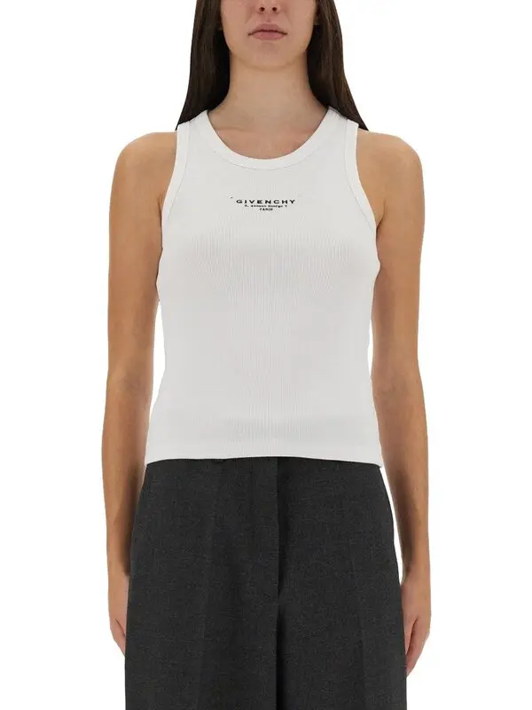 Givenchy Slim Tank Top With Logo - White