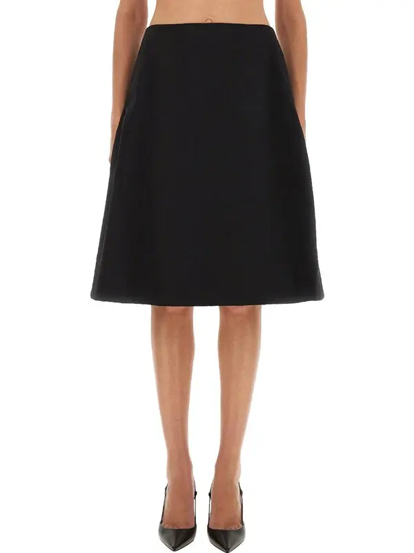 Alexander McQueen Flared Midi Skirt - Black