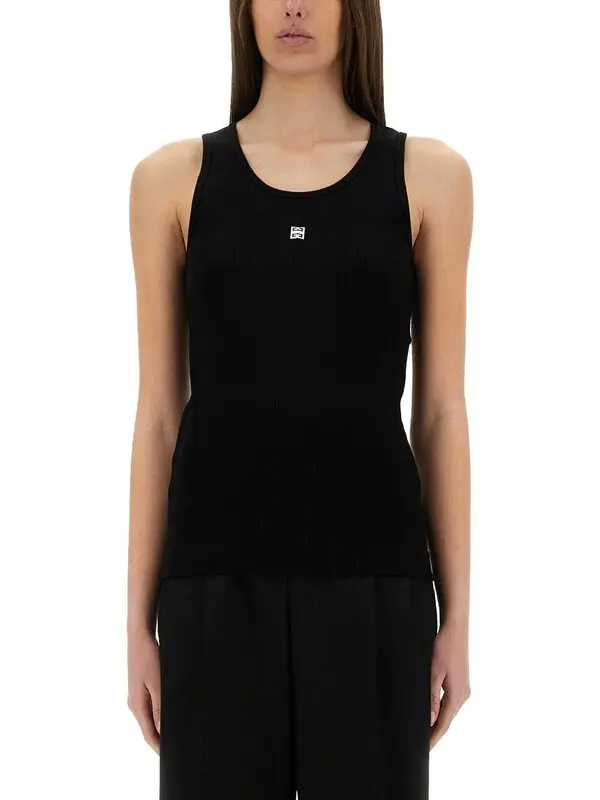 Givenchy Slim Fit Tank Top With Logo - Black