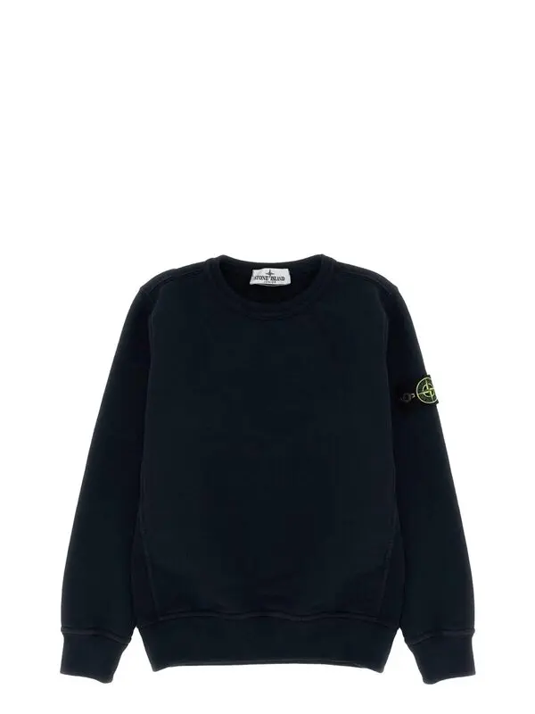 Stone Island Sweatshirt With Logo Patch - Black