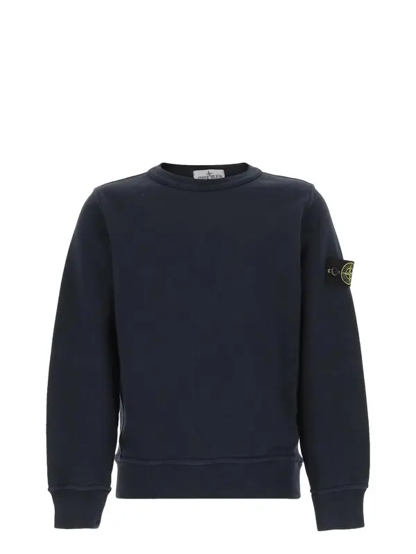 Stone Island Sweatshirt With Logo Patch - Blue