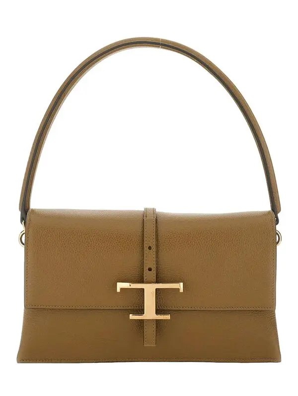 TOD'S T Timeless Flap Bag - Brown