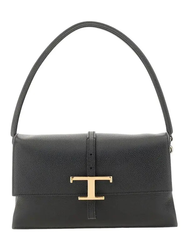 TOD'S T Timeless Flap Bag - Black