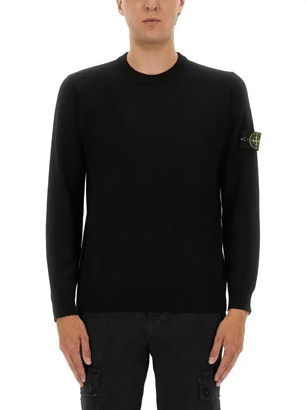 Stone Island Rws Lightweight Wool Sweater - Black