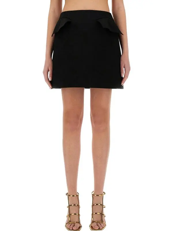 Alexander McQueen Wool Mini Skirt - Black
