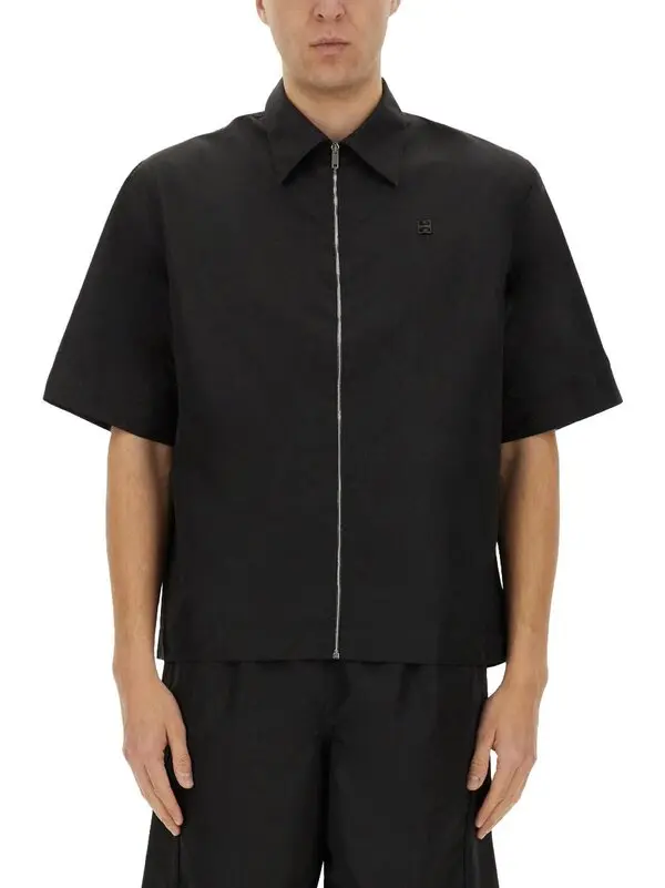 Givenchy Casual Zip-up Shirt - Black