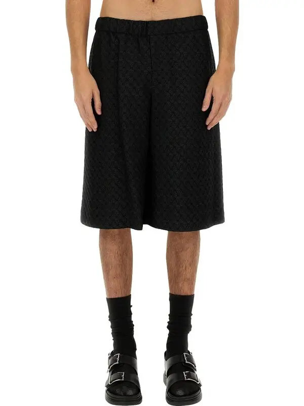 Alexander McQueen Skull Jacquard Pattern Shorts - Black
