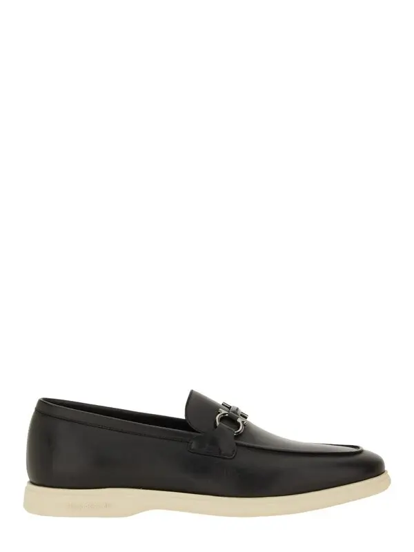FERRAGAMO Gancini Moccasin Loafer - Black