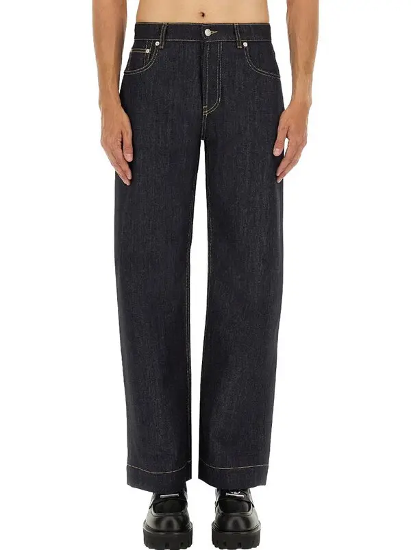 Alexander McQueen Alexander Mc Queen Wide Leg Jeans - Denim