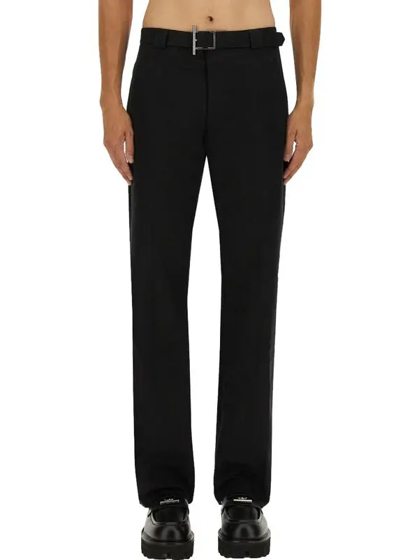 Alexander McQueen Pants With T-bar Belt - Black