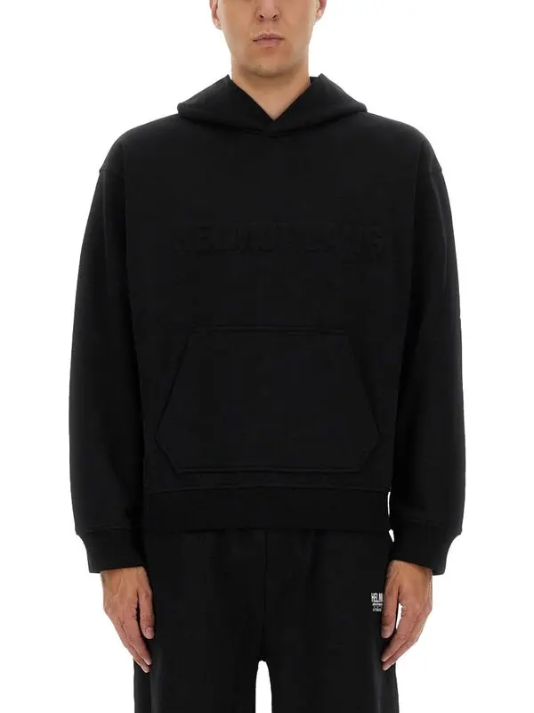 Helmut Lang Sweatshirt With Embossed Logo - Black