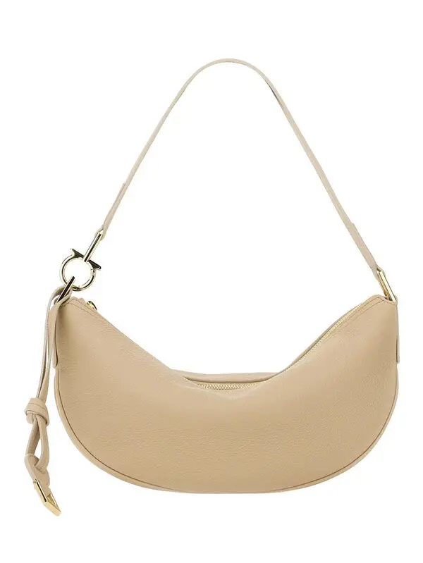FERRAGAMO Hobo Shoulder Bag - Beige