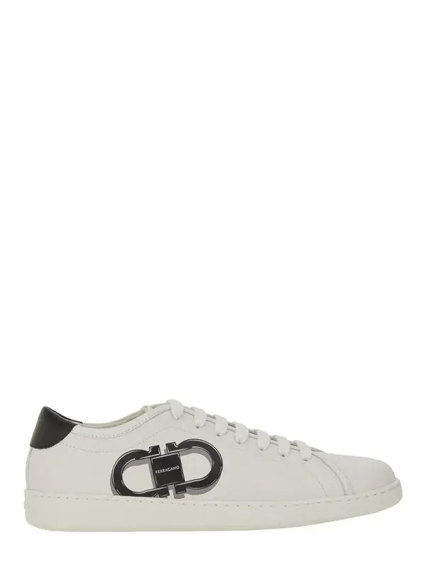 FERRAGAMO Double Gancini Sneakers - White