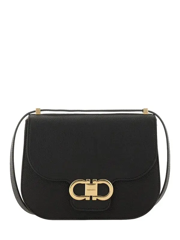 FERRAGAMO Shoulder Bag With Double Hook Closure - Black