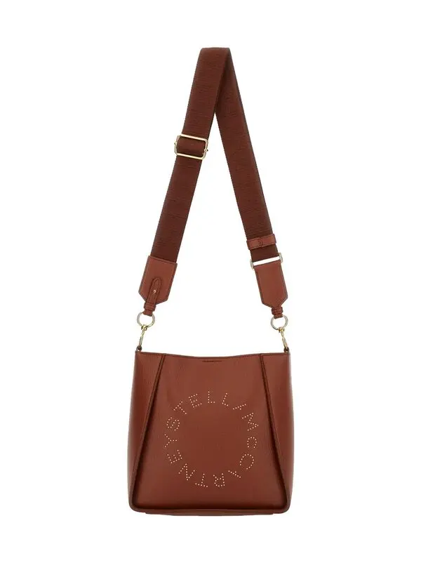 Stella McCartney Shoulder Bag With Logo - Brown
