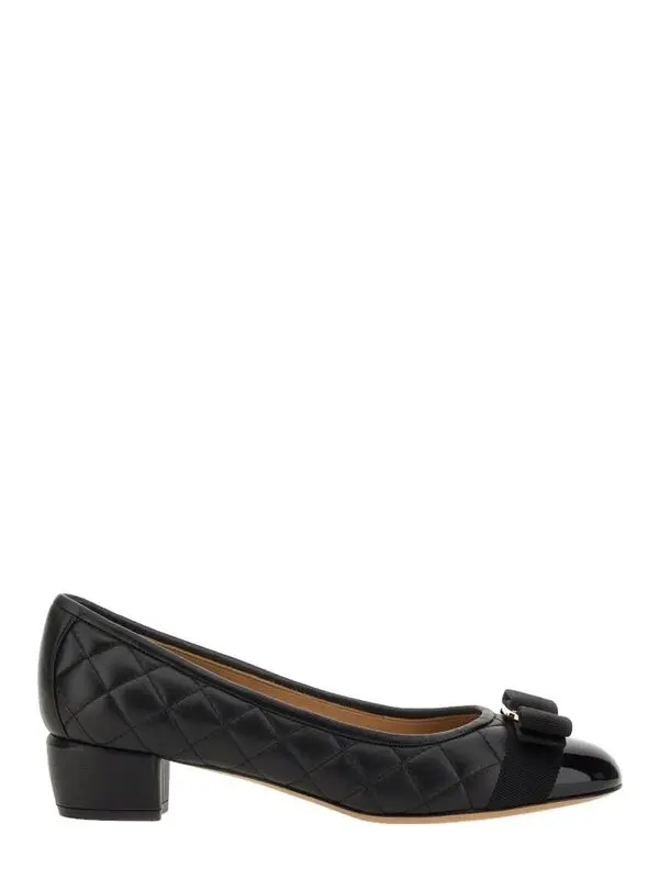 FERRAGAMO Bow Detailing Vara Pumps - Black