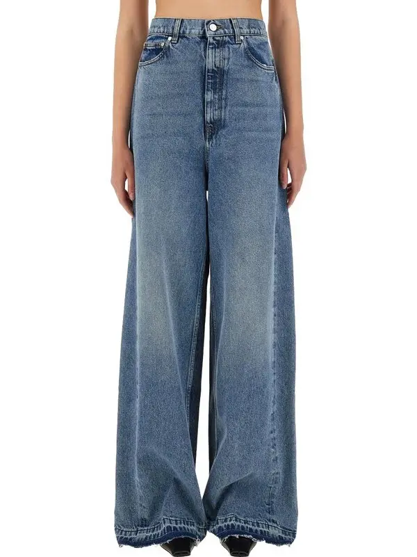Stella McCartney Wide Leg Paneled Jeans - Denim