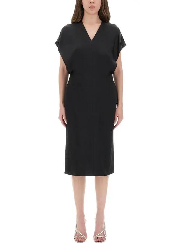 Stella McCartney Midi Dress With Wing Sleeves - Black