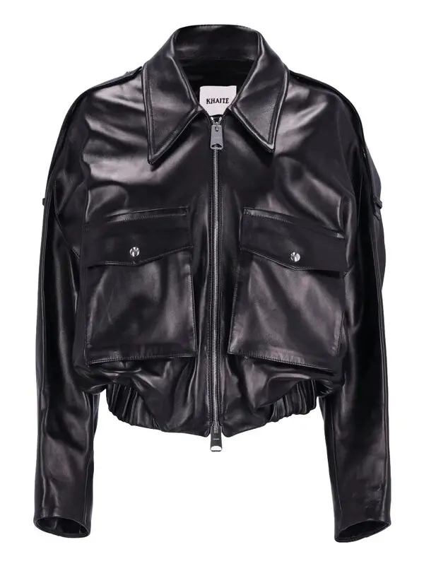 Khaite Leather Owey Jacket - Black