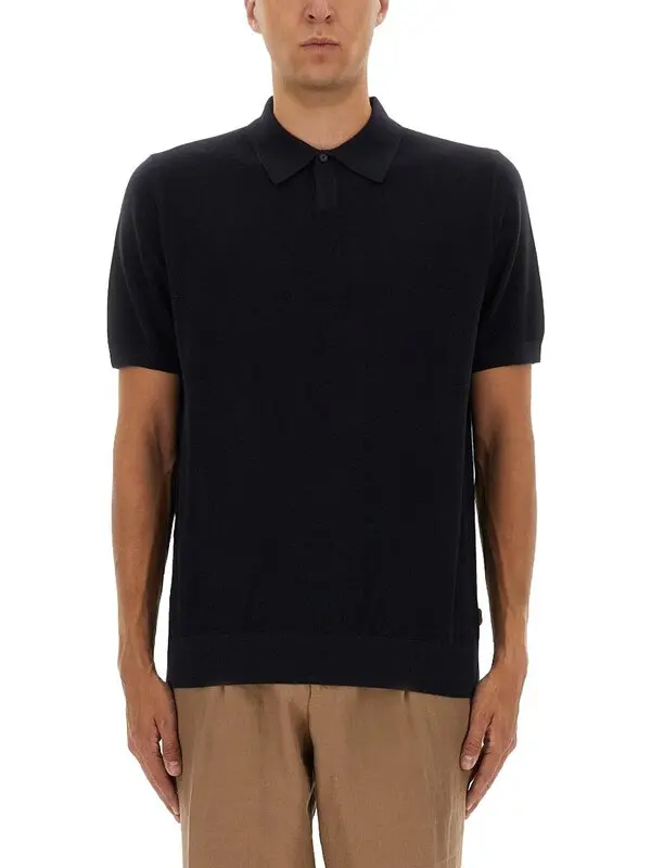 Hugo Boss Merino Wool Polo Shirt - Blue