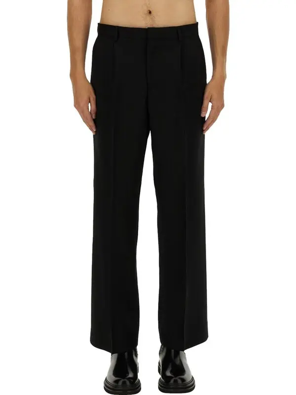 SUNFLOWER Pleated Straight Leg Trousers - Black